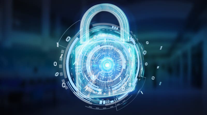 Web Security Protection Background 3D Rendering Stock Illustration ...