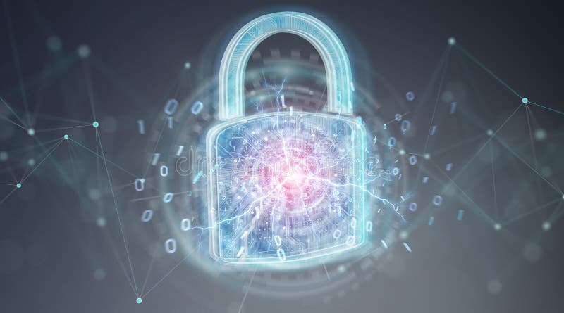 Web Security Protection Background 3D Rendering Stock Illustration ...