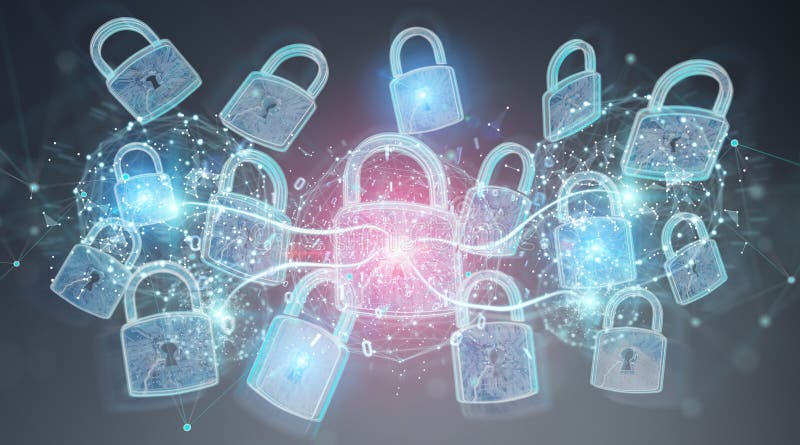Web Security Protection Interface Used by Robot 3D Rendering Stock ...
