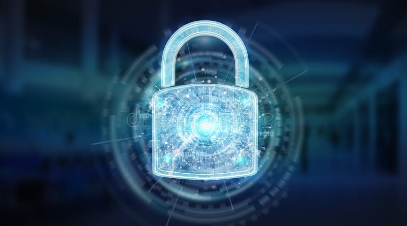 Web Security Protection Background 3D Rendering Stock Illustration ...
