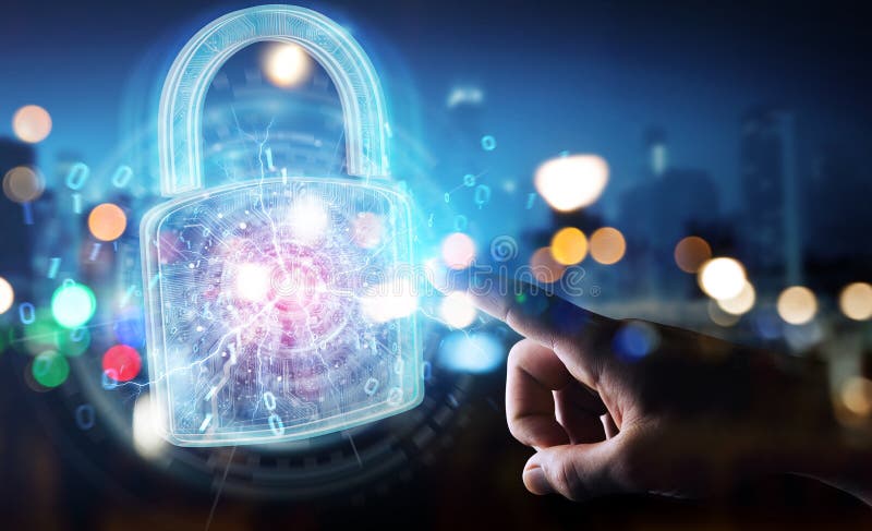 Web Security Protection Interface Used by Robot 3D Rendering Stock ...