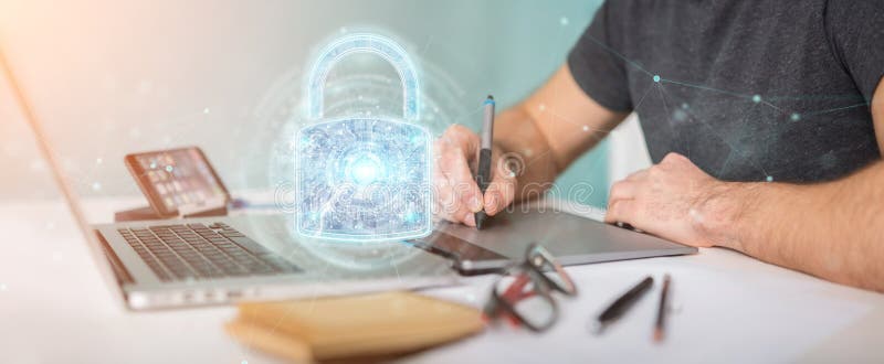 Web Security Protection Interface Used by Graphic Designer 3D Re Stock ...