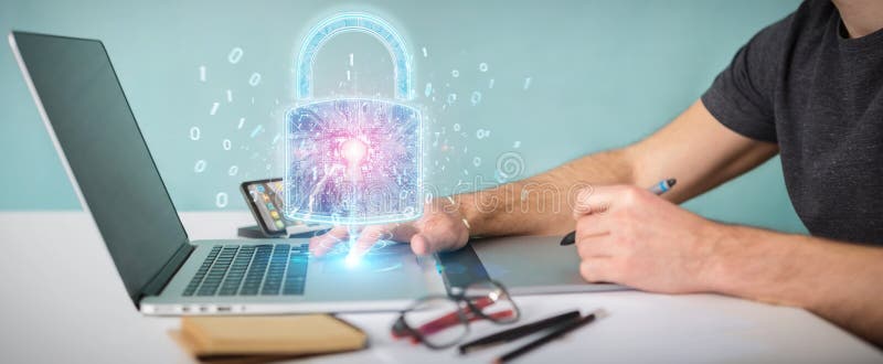 Web Security Protection Interface Used by Graphic Designer 3D Rendering ...