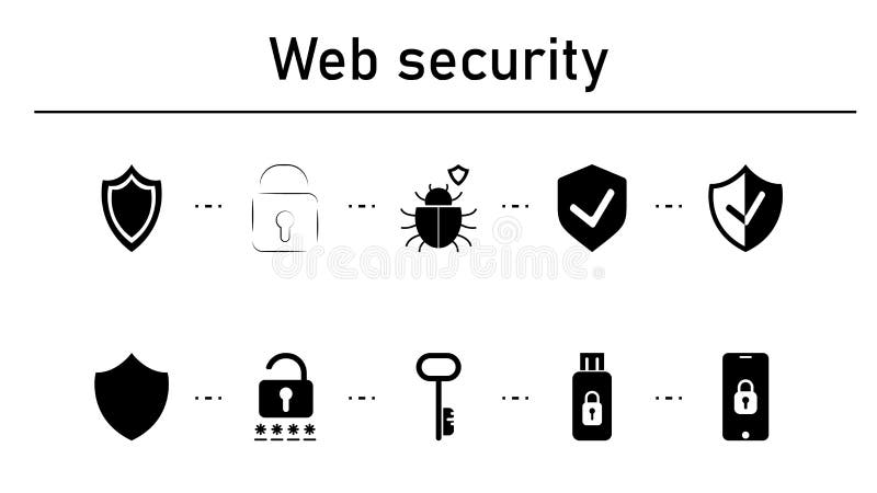 Web Security Simple Concept Icons Set Stock Illustration - Illustration ...