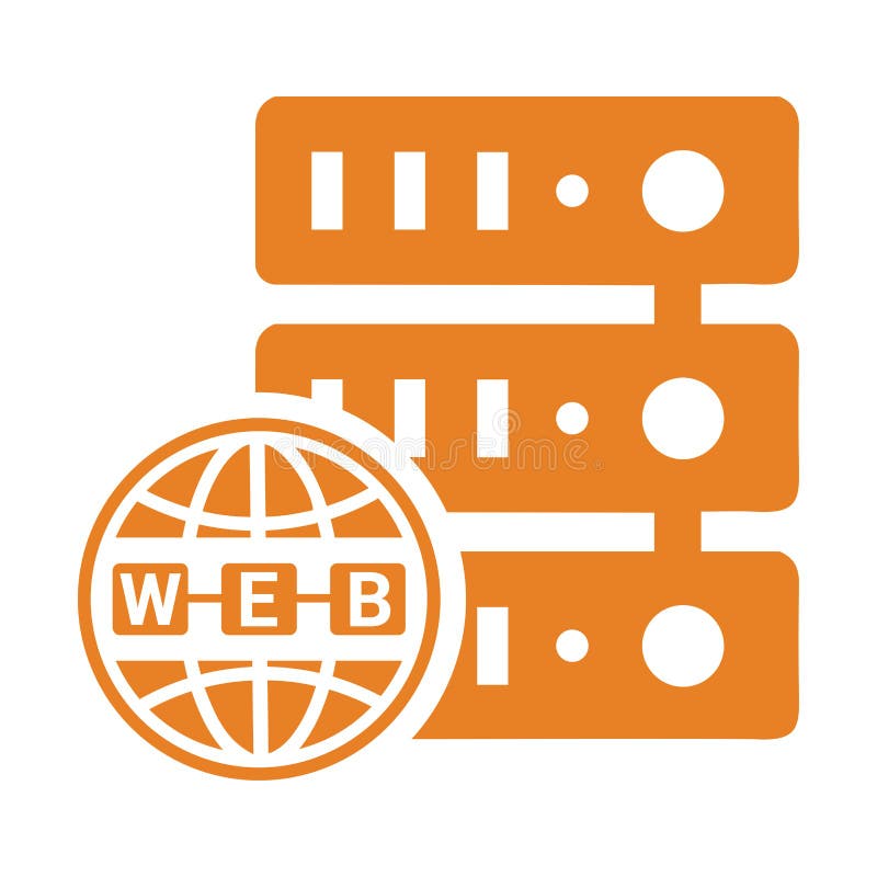 Web, Server Icon. Orange Vector Sketch. Stock Vector - Illustration of ...
