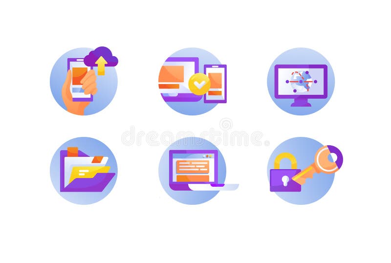 Web Service Icons stock vector. Illustration of modern - 143668797