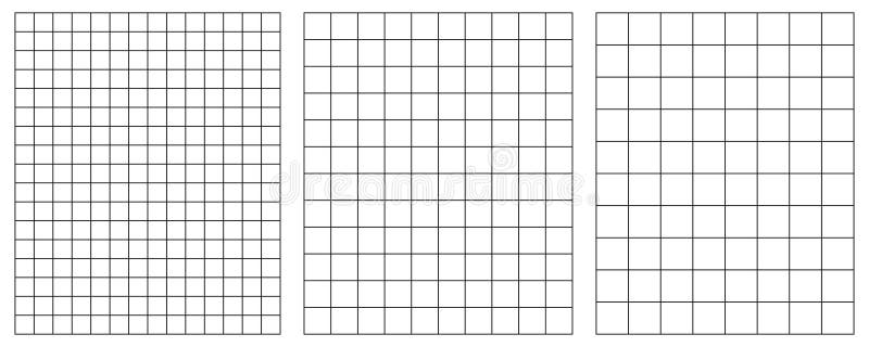 Set of Black Grid Template. Empty Grid Paper Stock Vector ...