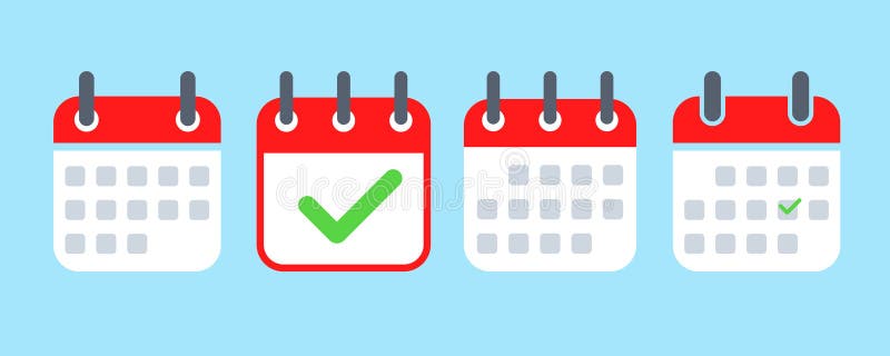 Set of Calendar Vector Icons. Plan on Day, Month, Week. Upcoming Task ...