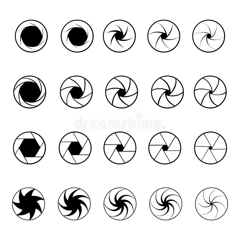 Set of camera shutter stock vector. Illustration of optical - 177340368