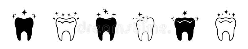 Set of Clean and Healthy Tooth Vector Icons. Stock Illustration ...