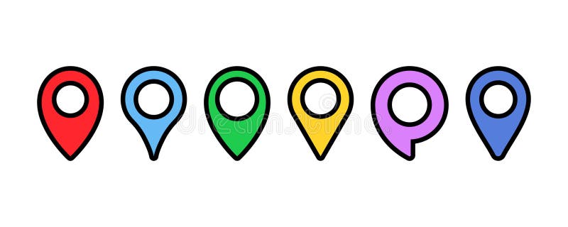 Set of Colored Pin Map Marker Vector Icons. Stock Illustration ...