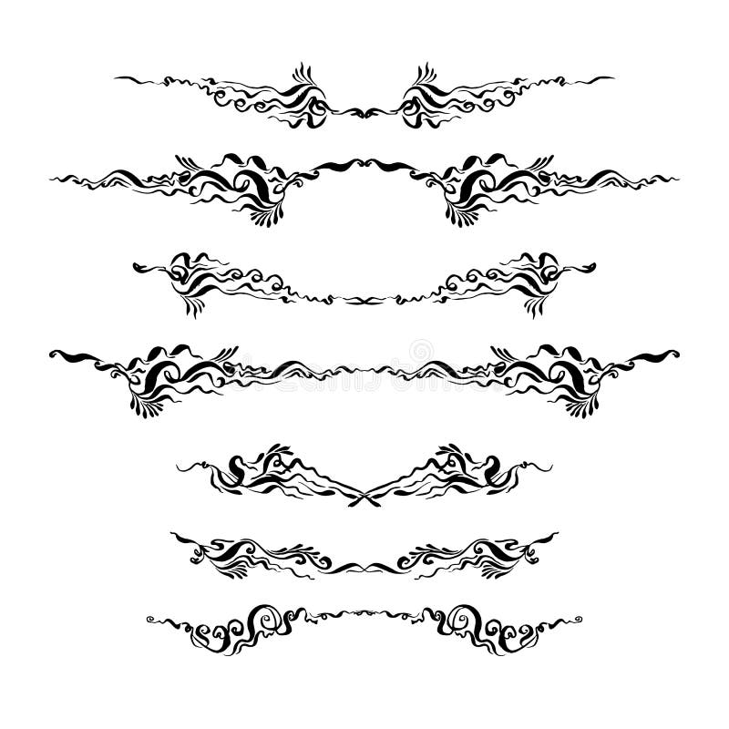 Text Dividers, Design Elements. Hand Drawn Stock Illustration ...