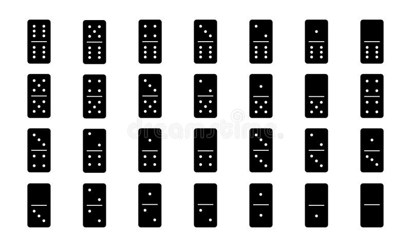 Set of Domino Pieces Vector Icons. Domino Game Stock Vector ...