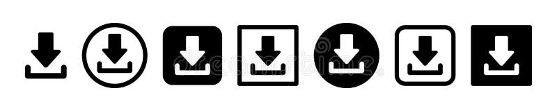 Set of Download Vector Icons. Upload Symbol. Web Buttons for Download ...