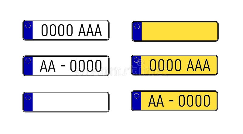 Set of European Number Plates. Stock Vector - Illustration of ...