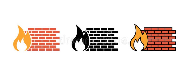 Set of Firewall Vector Icons. Protection Symbol Stock Illustration ...
