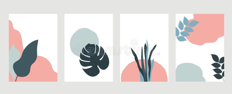 Abstract Plant Art Vector Illustration in Flat Design Stock Vector ...