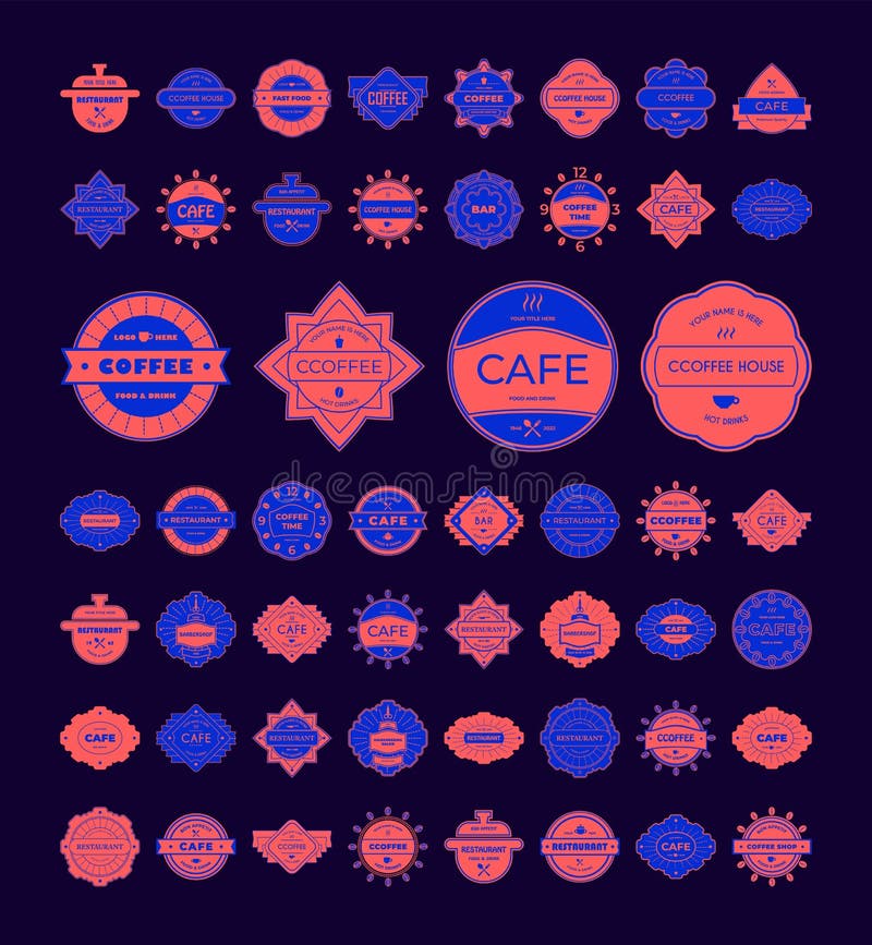 A Set of Icons, Symbols for Creating an Emblem, Label, Brand Style ...