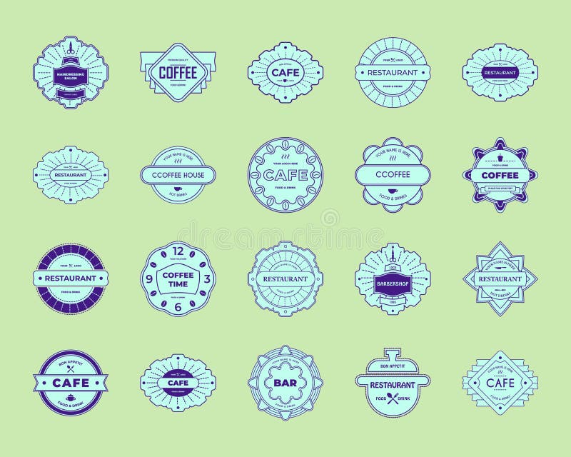 Set of Icons, Symbols for Creating an Emblem, Label, Brand Style Stock ...