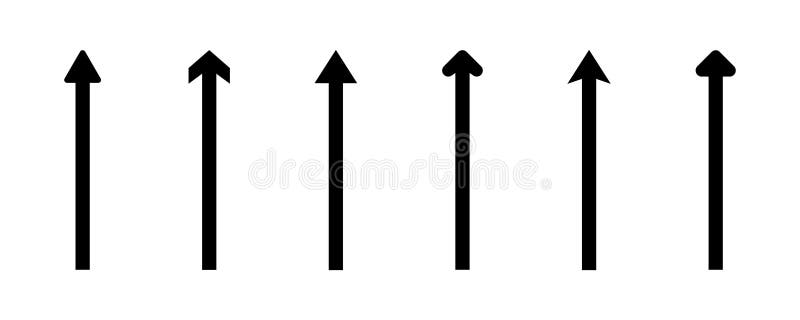 Set of Long Arrows Icons Vector. Arrow with Up Direction Stock Vector ...