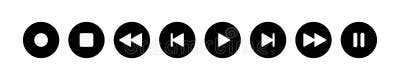 Set of Media Player Buttons. Music Player. Play, Pause, Next, Record ...