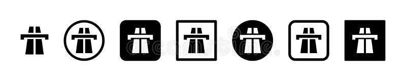 Set of Motorway Vector Signs. Freeway or Autobahn Icons. Highway ...