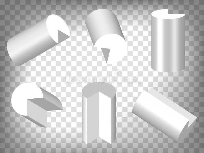 Set of Perspective Projections 3d Token on Transparent Background ...