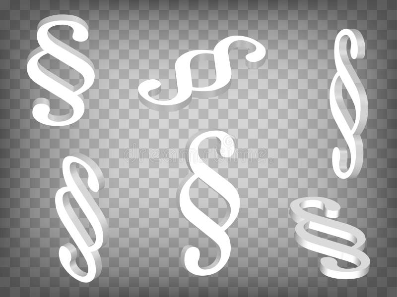 Set of Perspective Projections 3d Paragraph Symbol on Transparent ...