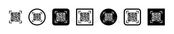 Set of Qr Codes Vector Icons. Barcode Label or Sticker Stock ...
