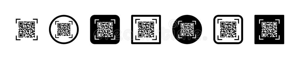 Set of Qr Codes Vector Icons. Barcode Label or Sticker Stock ...