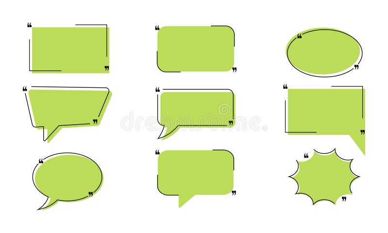 Set with Quote Box Frame in Abstract Style. Stock Vector - Illustration ...