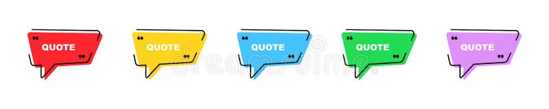 Set with Quote Box Frame in Abstract Style. Vector Texting Quote Boxes ...