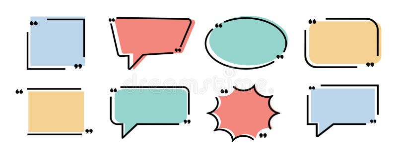 Set with Quote Box Frame in Abstract Style. Vector Texting Quote Boxes ...
