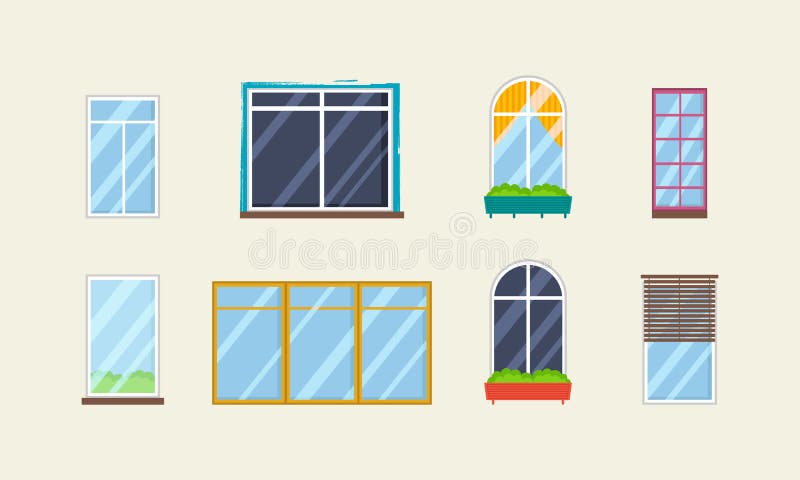 Types Plastic Windows Collection Stock Illustrations – 95 Types Plastic ...
