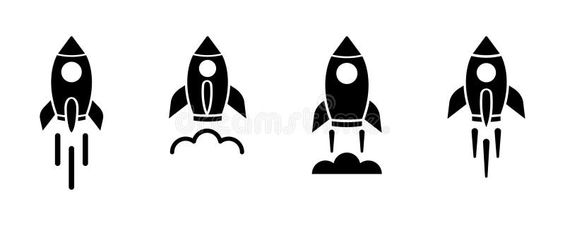 Set of Rocket Vector Icons. Launch Spaceship or Spacecraft Stock ...
