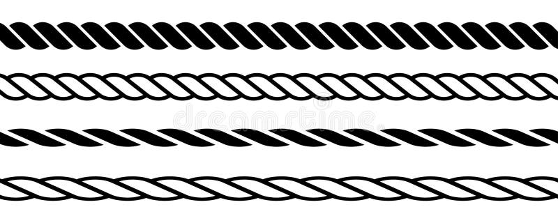 Set of Rope Vector Icons. Marine Rope. Black Cord Stock Vector ...