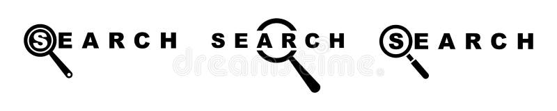 Set of Search Symbols. Seek, Research, Find or Explore Vector Icons ...