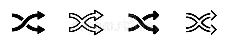 Set of Shuffle Vector Icons. Random Playlist Stock Vector ...
