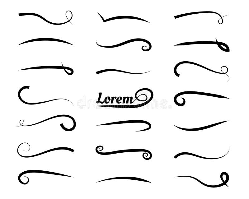 Set of Text Tail Typography Elements Stock Vector - Illustration of ...