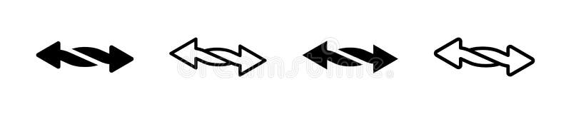 Set of Twisted Arrows Vector Icons. Merger or Unite Arrows Stock ...