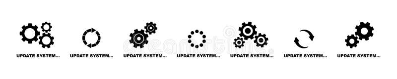 Set of Update System Vector Icons. Download New System. Load Software ...