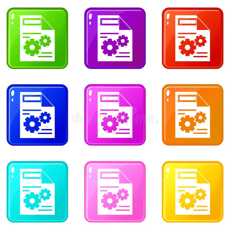 Web setting icons 9 set stock vector. Illustration of connection - 96330201