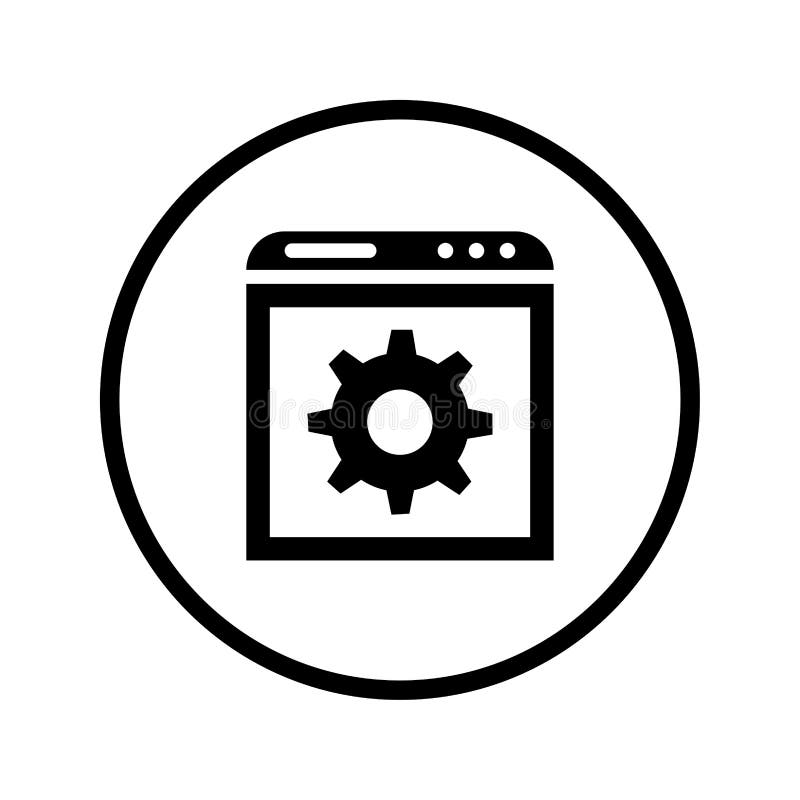 Setting, Webpage Outline Icon. Line Art Vector Stock Vector ...