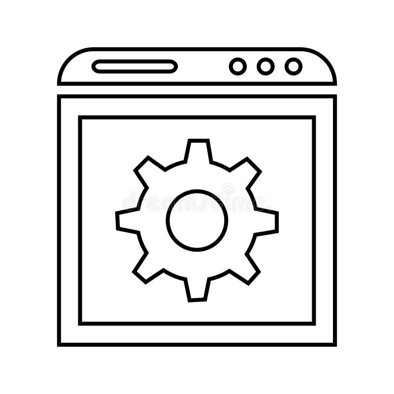 Setting, Webpage Outline Icon. Line Art Vector Stock Vector ...