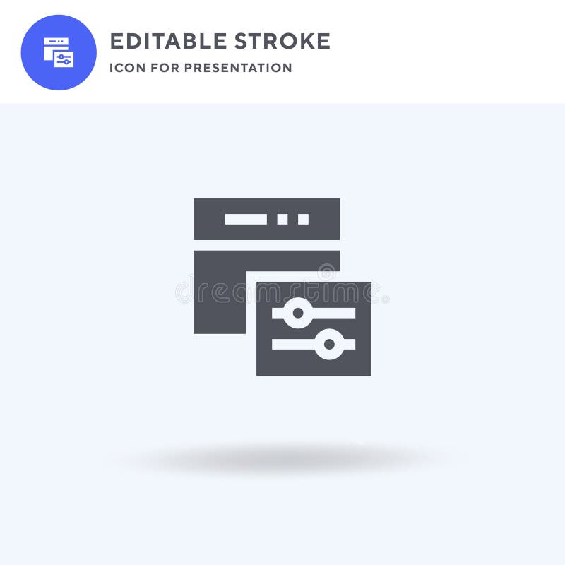 Web Settings Icon Vector, Filled Flat Sign, Solid Pictogram Isolated on ...