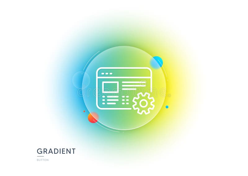 Web Settings Line Icon. Engineering Cogwheel Tool Sign. Gradient Blur Button. Vector Stock ...