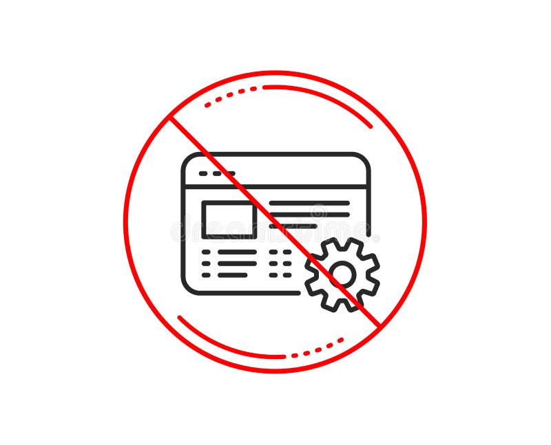 Web Settings Line Icon. Engineering Cogwheel Tool Sign. Vector Stock ...
