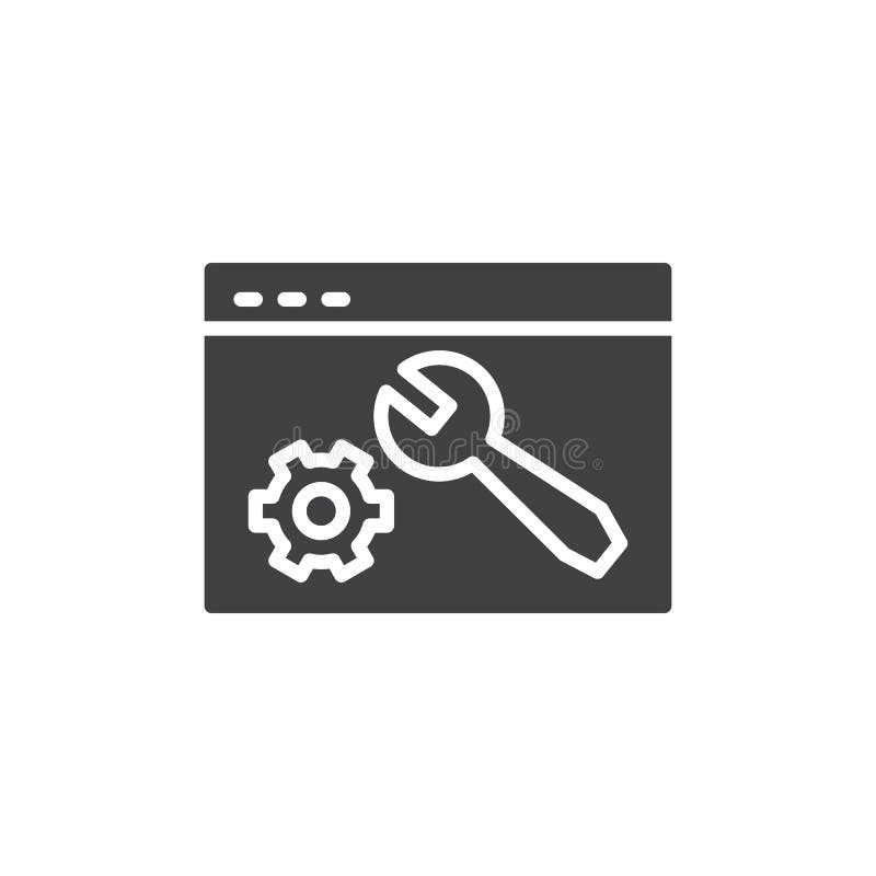 Web settings vector icon stock vector. Illustration of interface ...