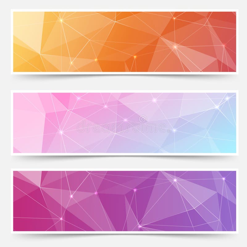 Web Shining Crystal Structure Banner Headers Stock Vector - Illustration of shimmering, lens ...