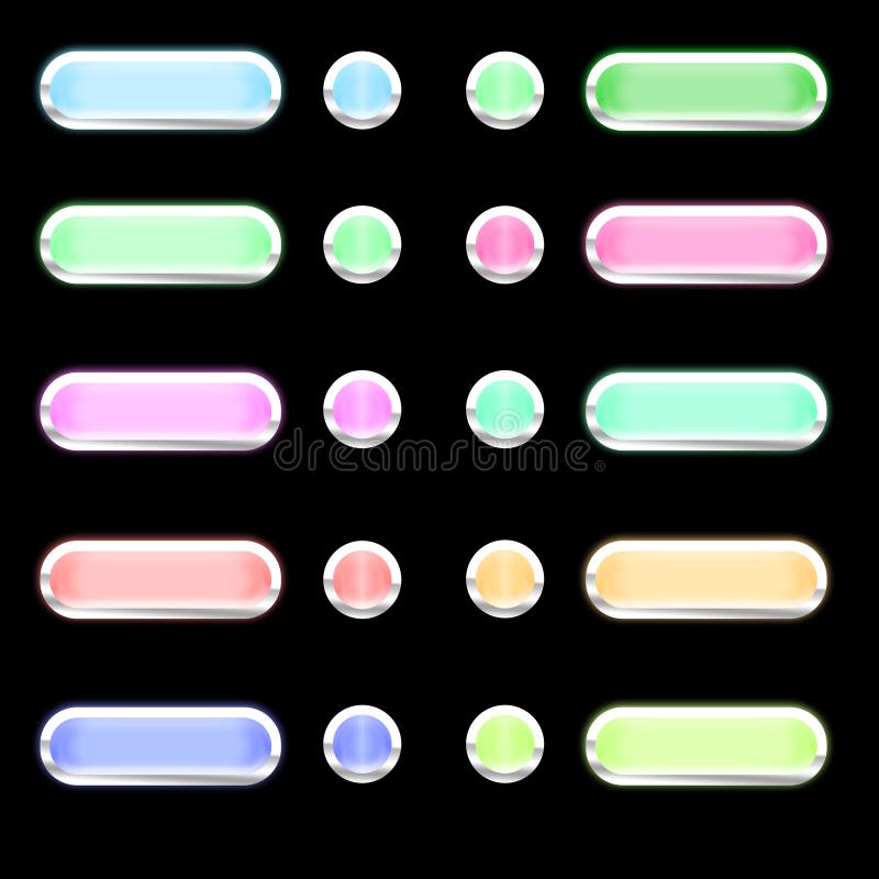 Shiny web buttons stock vector. Illustration of email - 26085586